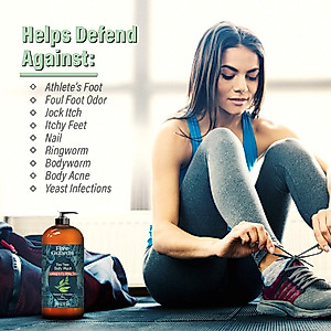 FIVE GUARDS Tea Tree Oil Body Wash With Mint Removes Body Odor, and more. Botanical Shower Gel Soap Women & Men with Oregano, Rosemary, Cinnamon oil - 16 fl oz