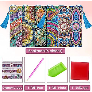 Diamond Painting Bookmarks: 5D Special Shaped Diamond Art Bookmarks,Beaded Bookmarks for Book Readers (Floral)