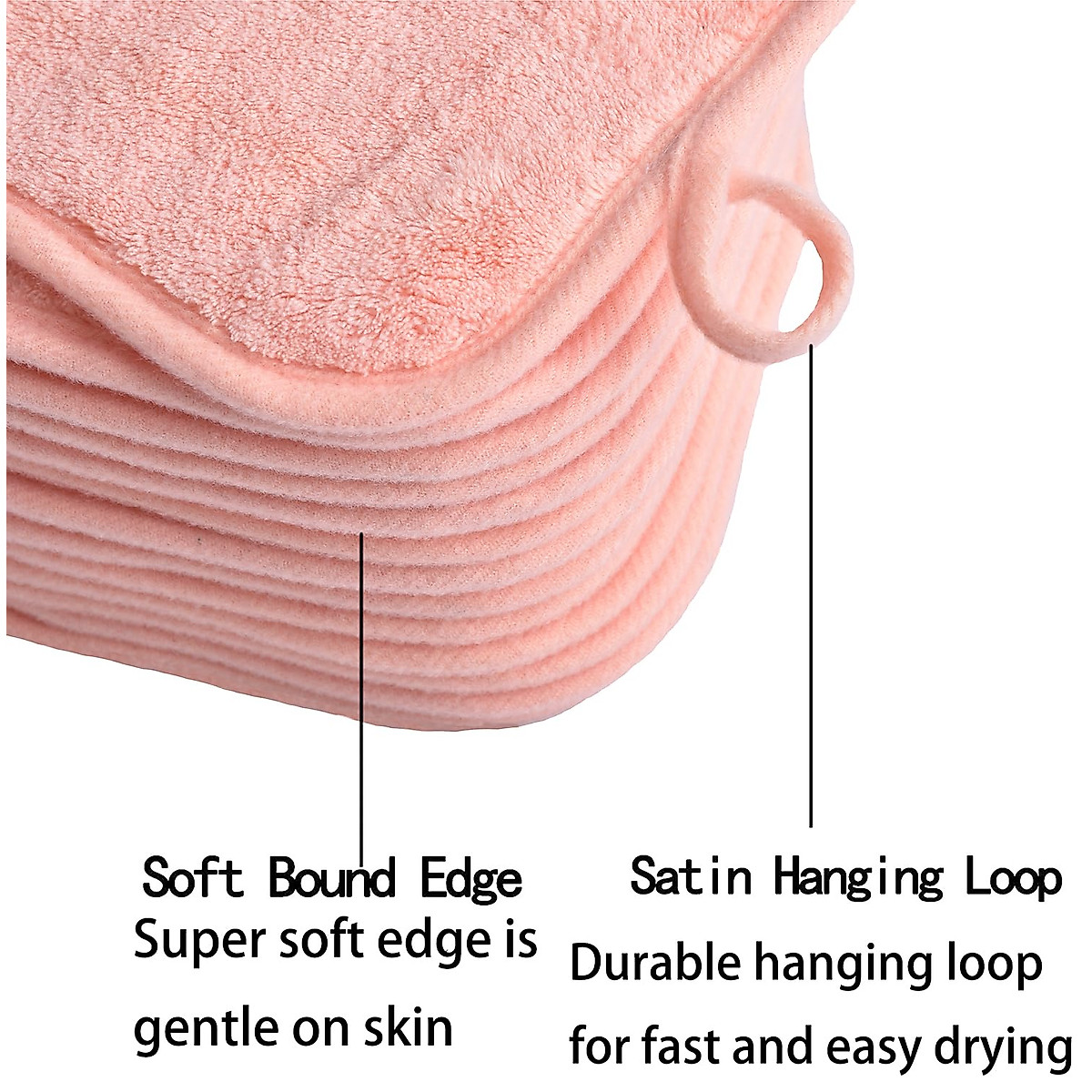 BloomSesame Makeup Remover Cloths for Face, Eye, Lips - Reusable Makeup Remover Pads Soft Microfiber Facial Cleansing Cloths 5 x 5 inch 6 Pack (Coral)