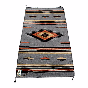 Onyx Arrow Southwest Area Rug, 32 x 64 Inches, Center Diamond, Gray/Black/Multi