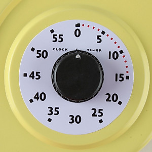 Lily's Home Retro Kitchen Wall Clock, with a Thermometer and 60-Minute Timer, Ideal for Any Kitchen, Yellow (9.5 in x 13.3 in)