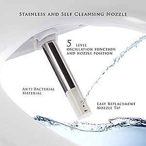 Lotus Smart Bidet ATS-500 Electronic Heated Toilet Seat, Temperature Controlled Wash, Warm Air Dryer, Easy DIY Installation, Made in Korea, One Size Fit