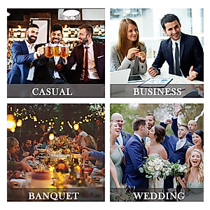 Enlision Black White Ties Stripe Mens Ties and Pocket Square Set Classic Silk Woven Neckties Handkerchief Cufflinks Formal Business Wedding Necktie Gift Box