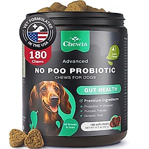 No Poo Chews for Dogs - Coprophagia Deterrent for Dogs - Dog Probiotics for Digestive Health - Forbid for Dogs Stool Eating Deterrent - Digestive, Gut & Immune Health Treats - No Poop Eating for Dogs