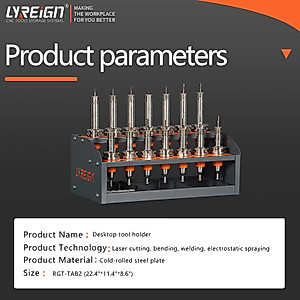 LYREIGN BT40 CNC Tool Rack, CAT40 CNC Tool Holder Keeper on Desktop Placed for CNC Machine Equipment, CNC Tool Storage System for Warehouses Machining Centers