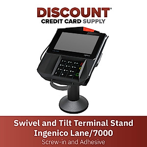 Discount Credit Card Supply DCCStands Swivel and Tilt Ingenico Lane/7000 Terminal Stand, Screw-in and Adhesive