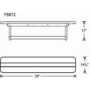 POLYWOOD Park 72-Inch Harvester Backless Bench, Green