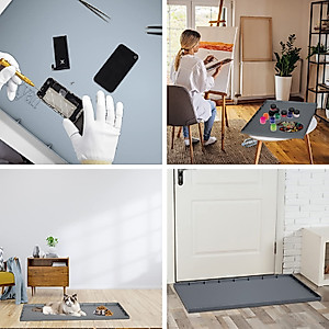 Under Sink Mat Waterproof for 36" Cabinet, Kitchen Rubber mat, Holds Over 3.3 Gallons Liquid Carbon Cabinets Leak Protector Bathroom Sink Line Drip Tray Sink Pan Gray 35x22.5 inch