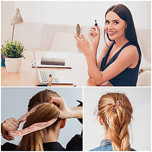 16 Pcs Proposal Gifts Set Compact Pocket Mirrors Bride Maid of Honor Matron of Honor Bridesmaid Diamond Makeup Mirrors with Hair Scrunchies for Wedding Bachelorette Bride Shower Party Bridesmaid Gifts