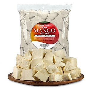 5 lbs Raw Mango Butter Unrefined 100% Natural Premium Quality Pure Great for Skin, Body, Hair Care. DYI Body Butter, Lotions, Creams Reduces Fine Lines, Wrinkles, used for eczema psoriasis