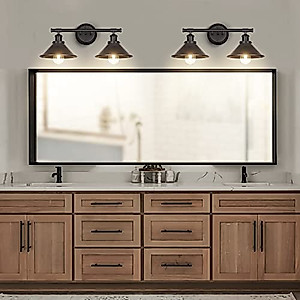 Licperron Black 2-Light Vanity Wall Sconce Lighting, Farmhouse Bathroom Wall Light Fixtures Over Mirror, Industrial Rustic Indoor Bathroom Vanity Lights for Cabinet Dressing Table Living Room