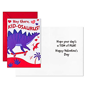 Hallmark Valentines Day Cards Assortment for Kids Classroom, 8 Valentine's Day Cards with Envelopes (Dinosaurs)