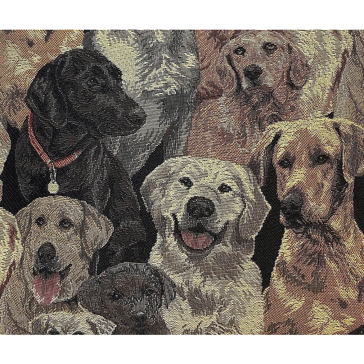 Dog Shoulder Bag - Zippered Cross Body Purse - Woven Tapestry Design