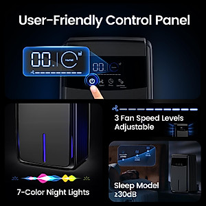 AlohaAir Dehumidifier for Home with Drain Hose, 95 OZ Dehumidifiers for Room, Quiet, Aromatherapy, Timer, Auto Shut-off, Dehumidifiers for Bathroom, Bedroom, Closet, RV & Basement