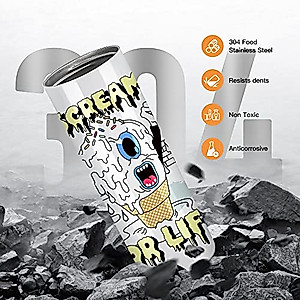 AGH 2 Pack Sublimation Tumblers 20 oz Skinny with Flip Straw, Leak Proof Sublimation Kids Water Bottle Insulated, Stainless Steel Double Wall Coffee Tumbler, Sport Bottle Canteen Thermos