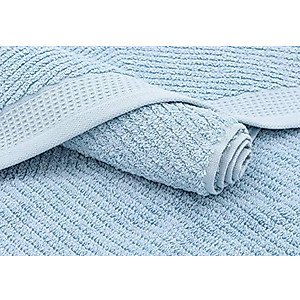 HYBIHYBI Face Towels 100% Cotton Loop Towel with Hanging Ring, Thick Super Absorbent Skincare Washcloths for Bath,Hand,Face,Spa and Gym 13.7 x 30.7 inches(2 Pack) (Light Blue)