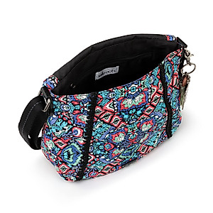 Sakroots Foldover Crossbody Bag in Eco-Twill with Adjustable Strap, Multi Ikat World