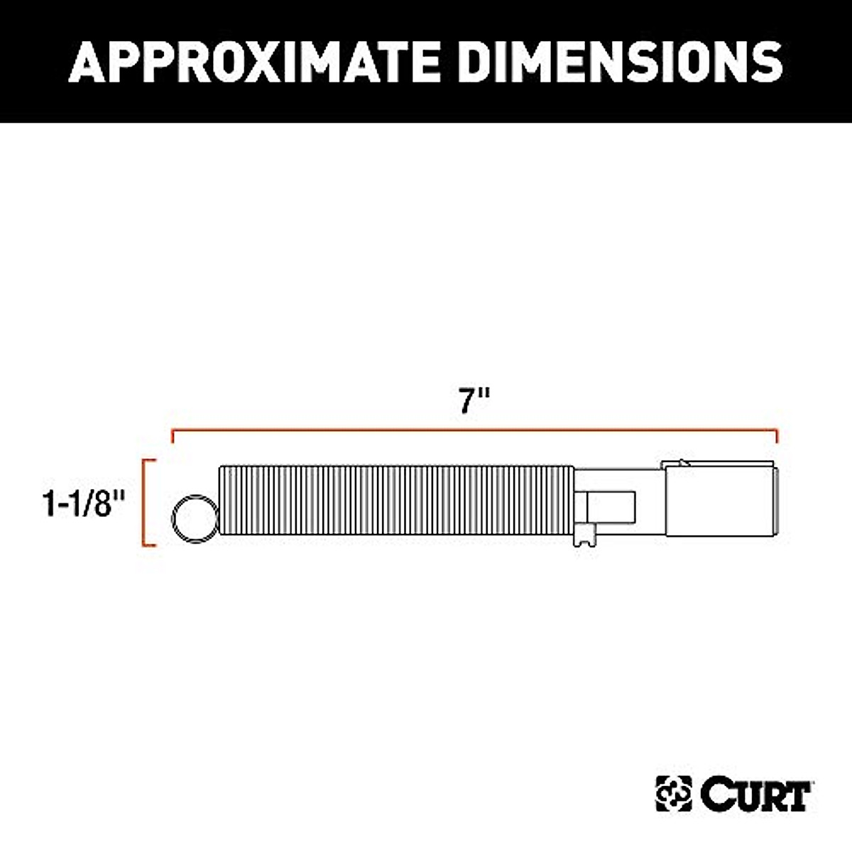 CURT 58083 Trailer-Side 6-Way Round Trailer Wiring Harness Plug with Spring, 6-Pin Trailer Wiring