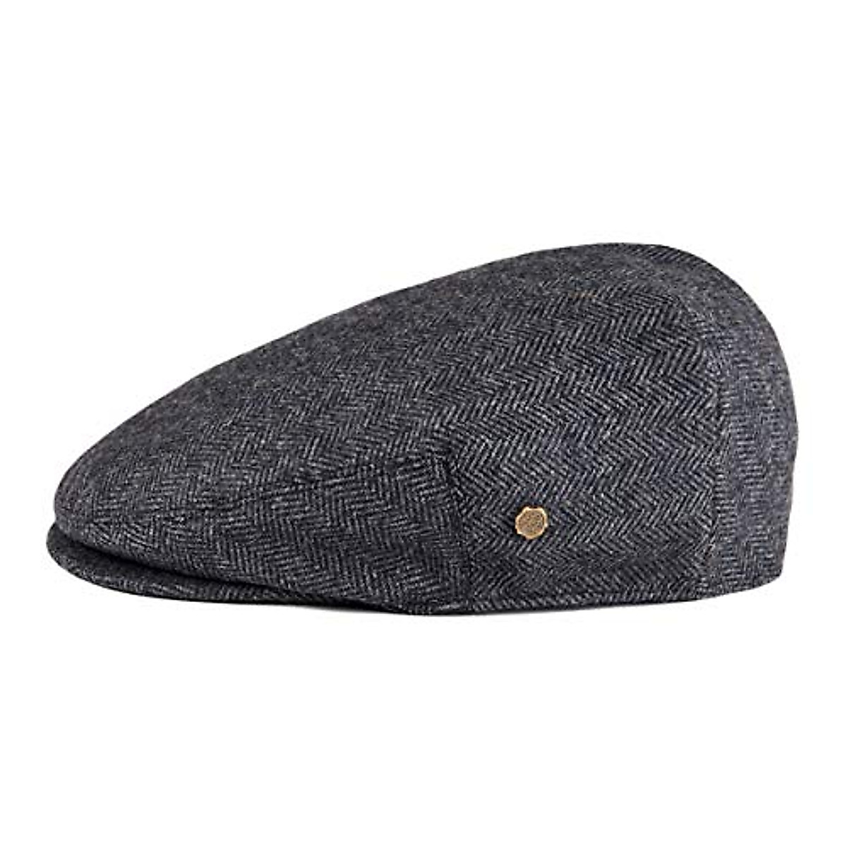 VOBOOM Men's Herringbone Flat Ivy Newsboy Hat Wool Blend Gatsby Cabbie Cap (Dark Grey, 7 5/8)