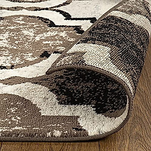 BLUENILEMILLS BNM Indoor Small Area Rug with Jute Backing, Perfect for Kitchen, Bedroom, Hardwood, Living Room, Dorm, Entry, Office, Transitional Versatile Design, Viking Collection, 5' x 5', Ivory