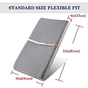 Changing Pad Cover 2 Pack, Comfort Fleece Changing Table Cover Boys Girls, Ultra Soft Breathable 32"/34''x16" Changing Pad Sheets - Blue Stars & Grey Stripe