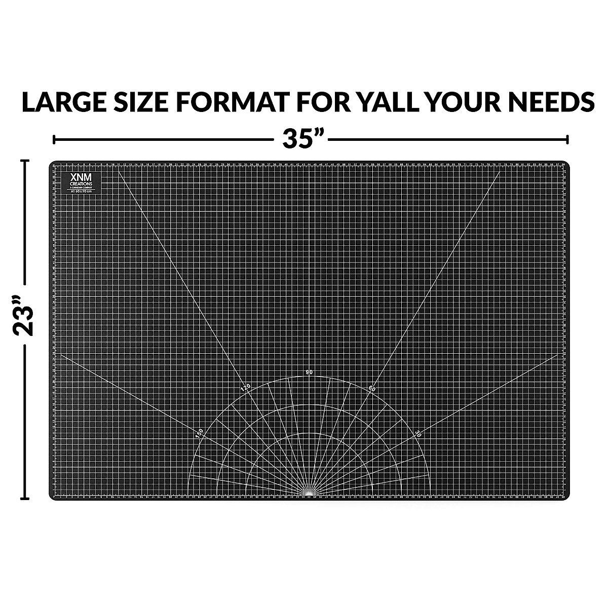 XNM Creations Premium Self Healing Cutting Mat - 24 Inches by 36 inches - A1, 3 Layer Quality PVC Construction - Dual Sided, Imperial and Metric Grid Lines - Perfect for Cutting, Sewing, and Crafts