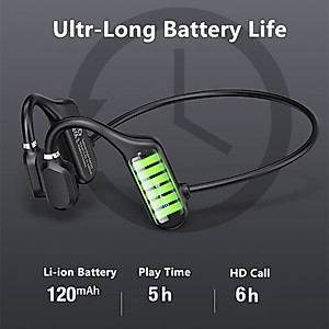 KENKUO Open Ear Headphones Wireless Bluetooth, Air Conduction Headphones, Waterproof & Sweatproof Sport Headphones Built-in Mic, Only 15g Light Weight, for Workouts and Running, Black