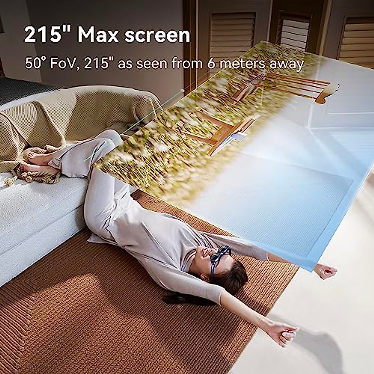 Rokid Max AR Glasses, Wearable Headsets Smart Augmented Reality Glasses for Video Display, Myopia Friendly Portable Massive 1080P Screen, Game, Watch on Android/iOS/PC/Tablets/Game Consoles
