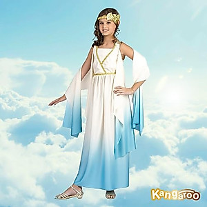 Kangaroo Greek Goddess Dress with Gold Leaf Headpiece I Perfect for Greece Dress Up Halloween Fairy Cosplay Athena Costume