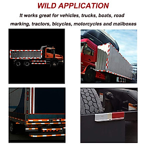 MOLTRES DOT-C2 Reflective Tape,Red White 2Inch X 30Feet Waterproof Conspicuity Safety Tape,Trailers Caution Warning Adhesive Reflector Tape for Cars Trailer Trucks Vehicles Outdoor