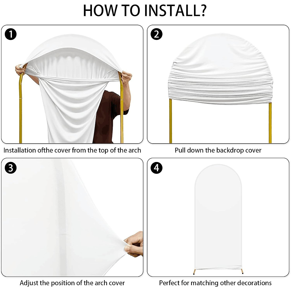 AIBIIN 2.6x6ft Pink Arch Wall Backdrop Round Top Backdrop Cover Valentine's Day Round Top Arch Frame Cover 2-Sided Fit Backdrop Stand for Wedding Baby Shower Birthday Bridal Shower Events Party Decor