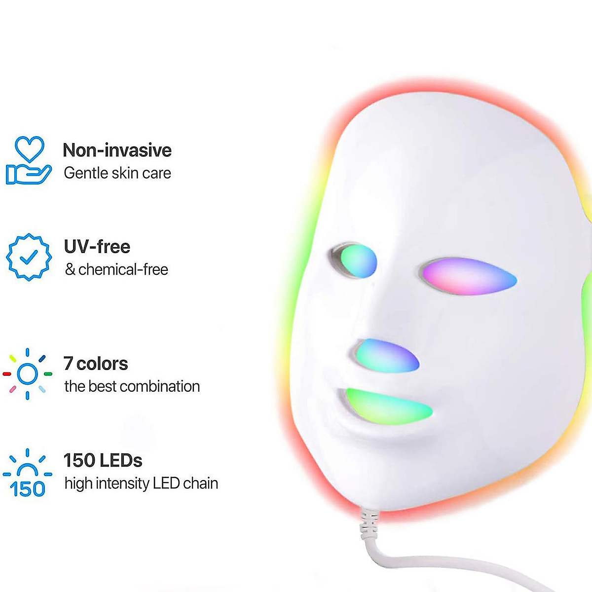 Angel Kiss Light Beauty Mask - Led Face Mask Light Therapy - Red Light Therapy Mask for Face - LED Facial Skin Care Mask