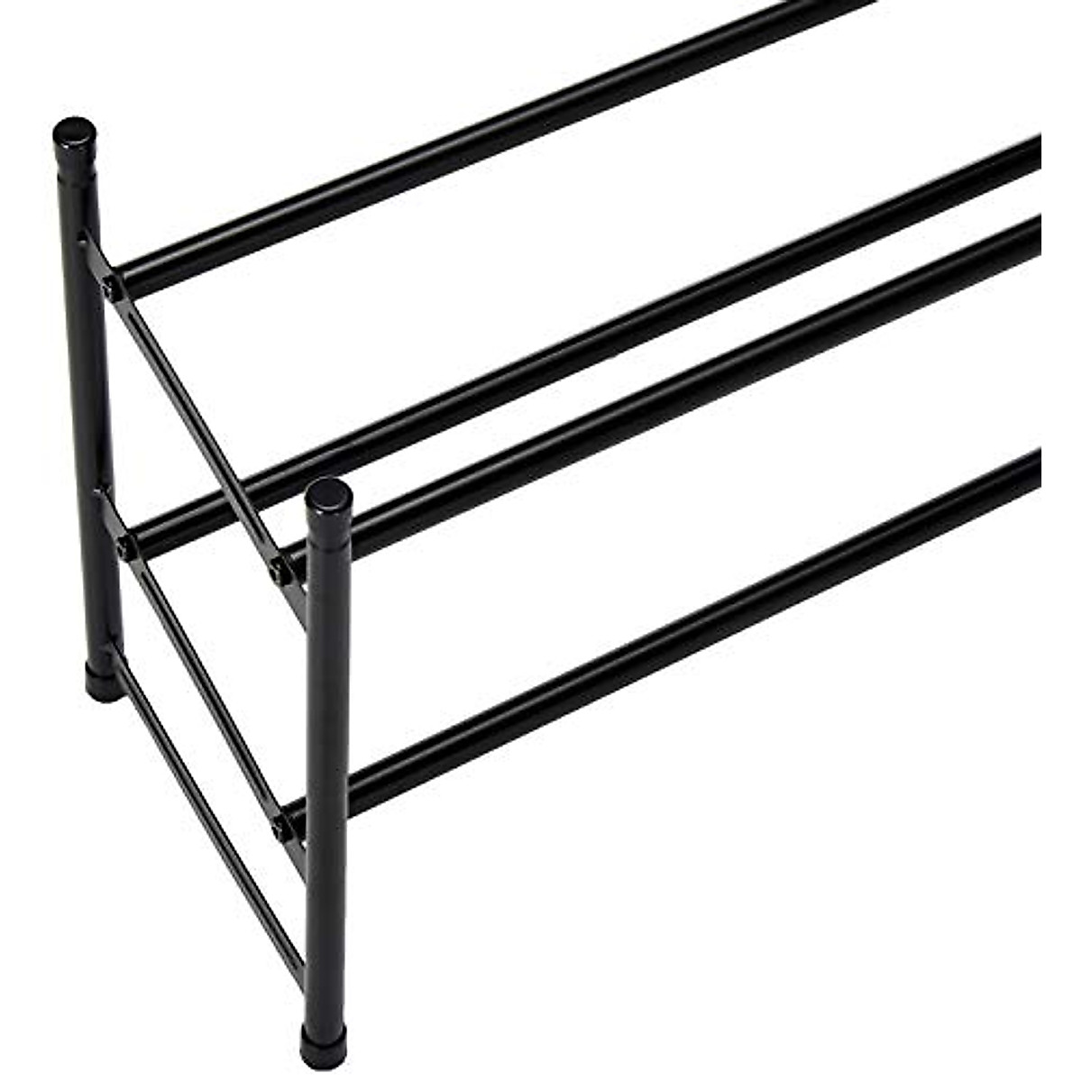 Richards Telescoping Stackable/Expandable Free Standing Shoe Rack, 2-Tier Holds Up To 10-Pair, Matte Black