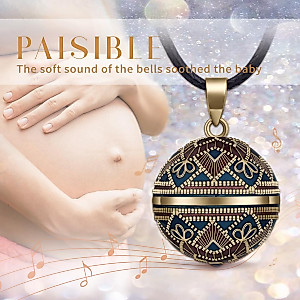 EUDORA Harmony Necklace Pregnancy Silver Plated Angel Chime Caller Mexico Bola Ball Music Prayer Pregnancy Bell Gift for Mother Wife