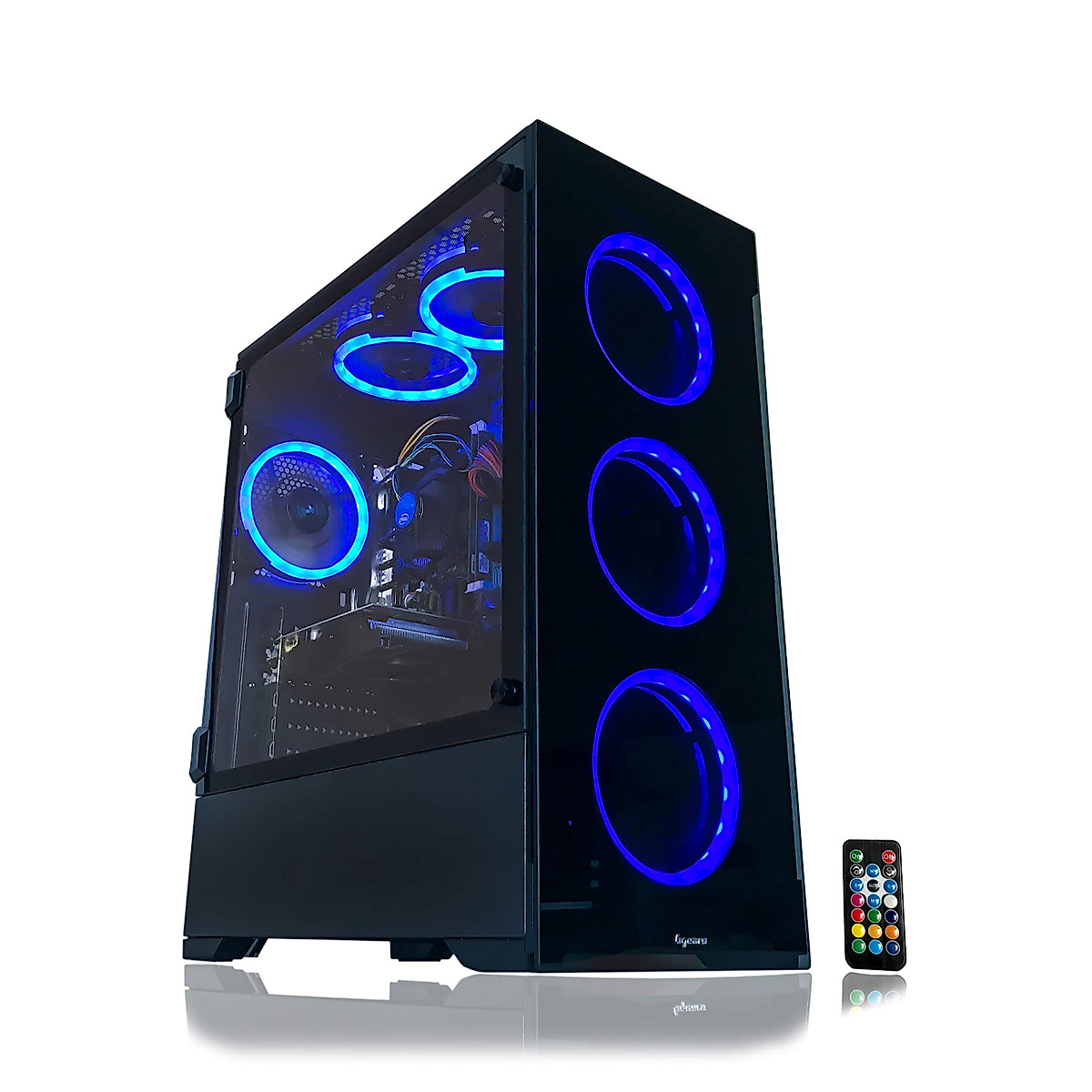 Alarco Gaming PC Desktop Computer Intel 3.70GHz,16GB Ram,512 GB SSD,Windows 11 pro,WiFi Ready,Video Card RX 580 8GB, 6 RGB Fans with Remote