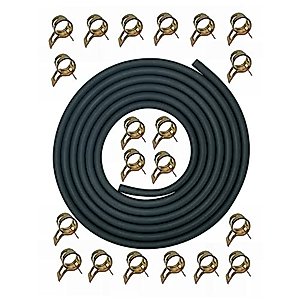 10 Feet 3/16 Inch ID Fuel Line for Kawasaki Kohler Briggs & Stratton Honda Predator Champion Generac Small Engines Mini Bike ATV Generator w/ 20 Clamps