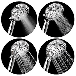 VANTENCY Shower Head with Handheld,9 Function Settings with Power Jet Wash Modes High Pressure Shower Heads,59" Stainless Hose and Adjustable Bracket (Brushed Nickel)