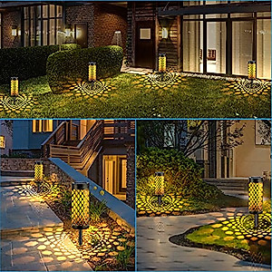 TomCare Solar Lights Outdoor Upgraded Bright Solar Pathway Lights 6 Pack Bigger Size Decorative Solar Garden Lights Solar Powered Waterproof Led Landscape Christmas Lighting for Path Lawn Yard Walkway