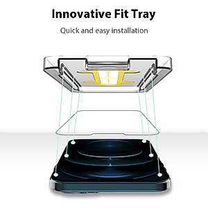 HATOSHI Designed for iPhone 12 Pro Screen Protector 6.1 Inch, 2 Pack Tempered Glass Screen Protector with 2 Pack Camera Lens Protector, HD Clear Installation Tray 9H Hardness Case Friendly