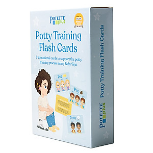 Potette Plus Potty Training American Sign Language Flash Cards - 9 Educational Cards to Support The Potty Trainign Process Using Baby Sign