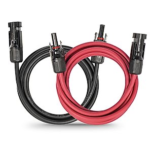Kimbluth 10 AWG Solar Extension Cable 10FT Black + 10FT Red, Ultra Solar Panel Wire Male to Female Tinned Copper Wire for Solar Panel, Automotive, RV, Boat, Outdoors