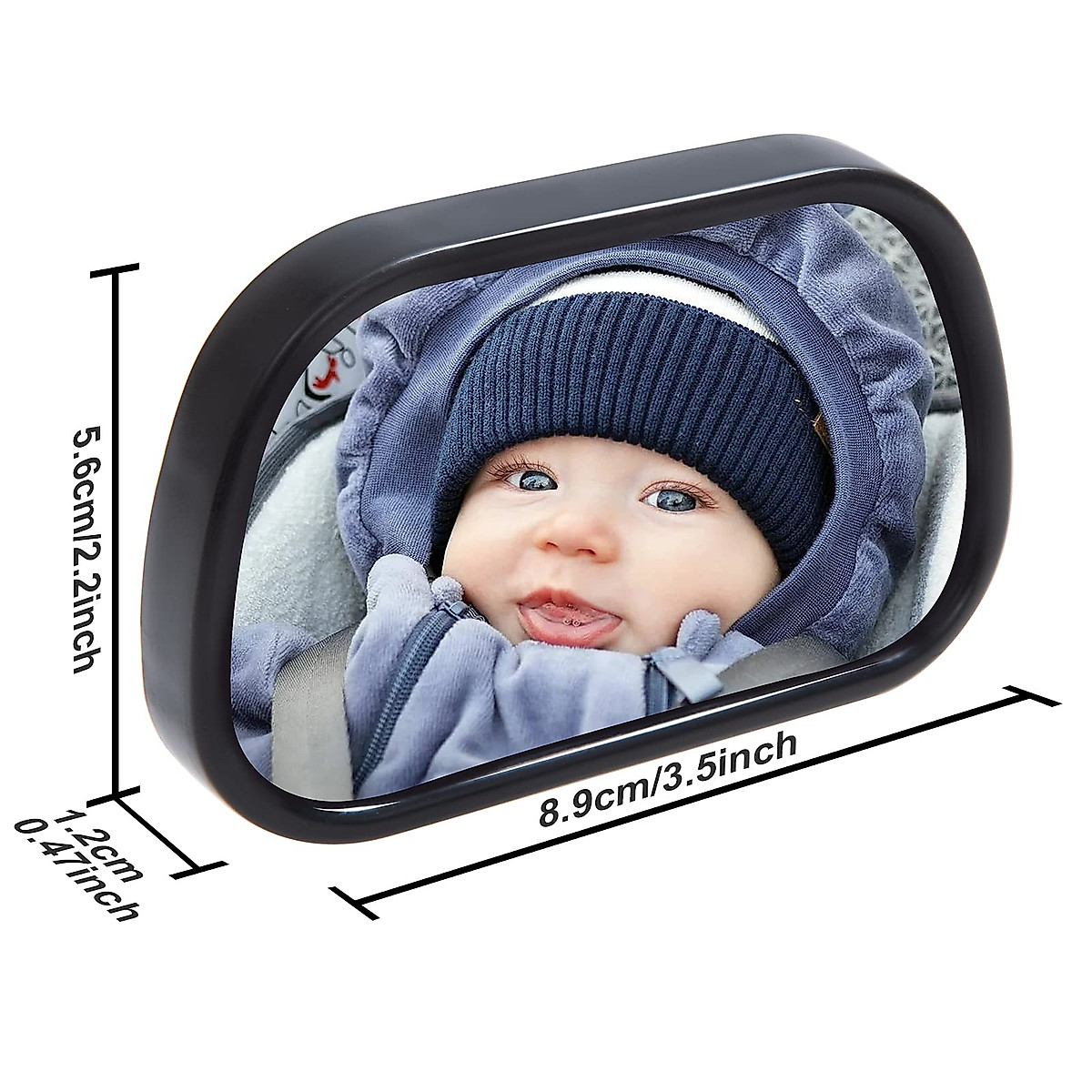 ONLYFU Baby Car Mirror Car Seat Mirror Rear Facing Infant Child Acrylic Baby View Mirror 360 Degree Adjustable Baby Car Back Seat Mirror Child Car Observation Mirror (Black)