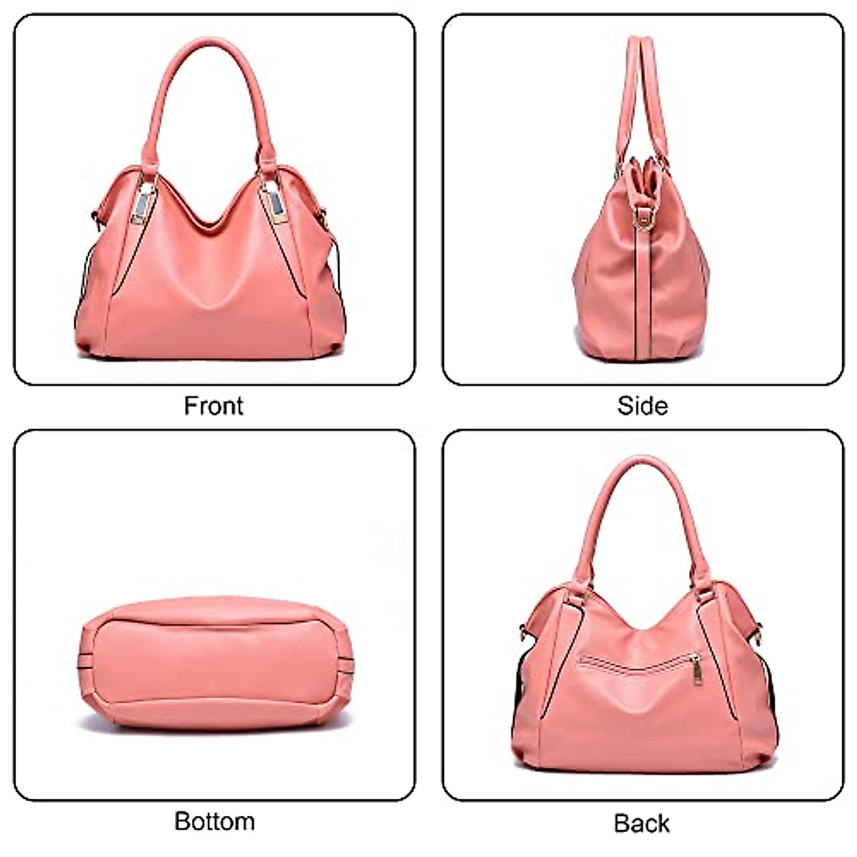 Hobo Handbags for Women Soft PU Leather Purses and Handbags Fashion Large Shoulder Bag Top Handle Tote Bags for Girls (Red)