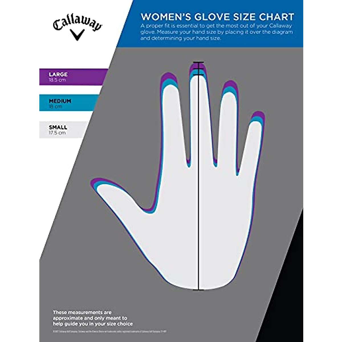 Callaway Golf 2017 Women's OptiColor Leather Glove, Pink, Large, Worn on Left Hand