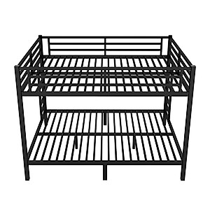 Bellemave Bunk Bed Queen Over Queen, Heavy Duty Metal Bunk Bed Frame, Queen bunk Bed for Adults, Adult bunk beds Heavy Duty, Queen Bunk Bed, Black