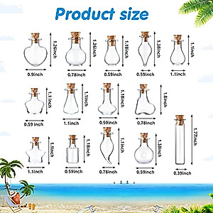 140 Pcs Small Mini Glass Bottles Jars with Cork Stoppers Wishing Bottle Potion Bottles Spell Jars Apothecary Bottles Glass Vials with Corks Decorative Bottles Drifting Bottle for Wedding DIY, Mixed