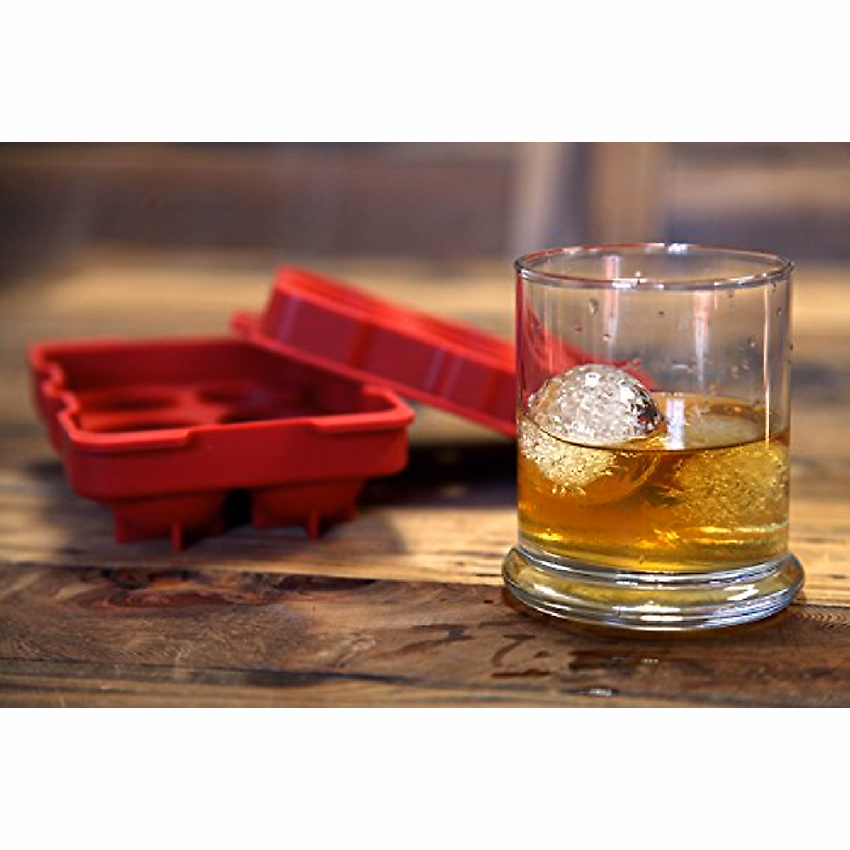 Rival and Revel R|R Rocks - 6 Ball Tray - R|R Rocks - Golf Ball Ice Maker, Red, 6.75" x 4.5" x 2"