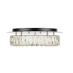 Keighley Crystal 100-Watt Polished Chrome Integrated LED Flush Mount