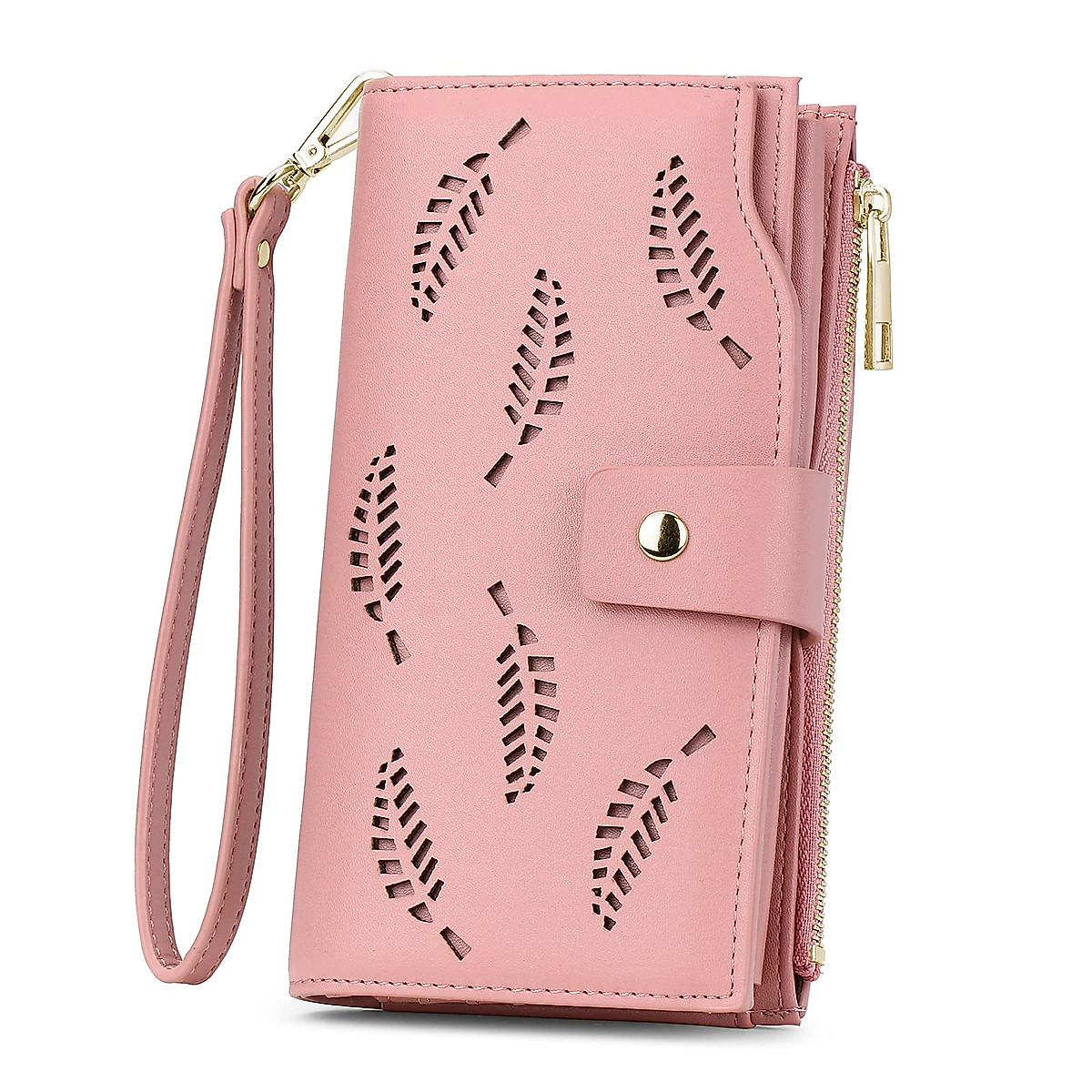 YALUXE Women's Leather Zipper Wallet RFID Blocking Multi Card Holder with Cellphone Pocket Large Capacity