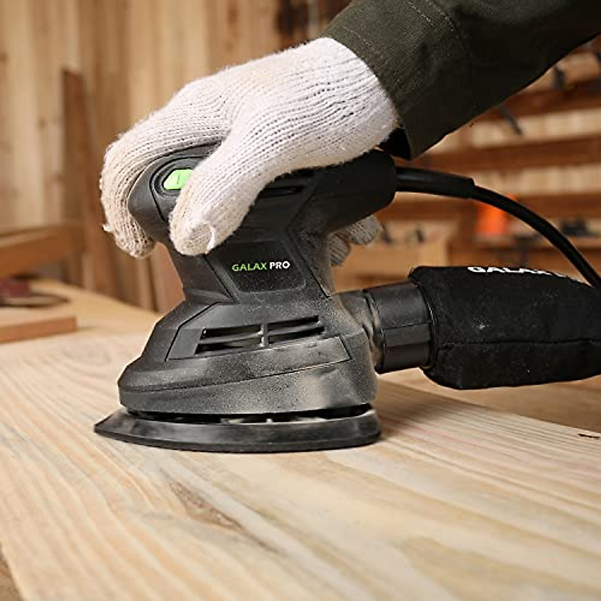 GALAX PRO Detail Sander,1.7A 15000 OPM Compact Electirc Sander with 20Pcs Sandpapers and Dust Bag,Soft Grip Handle in Home Decoration and DIY Working